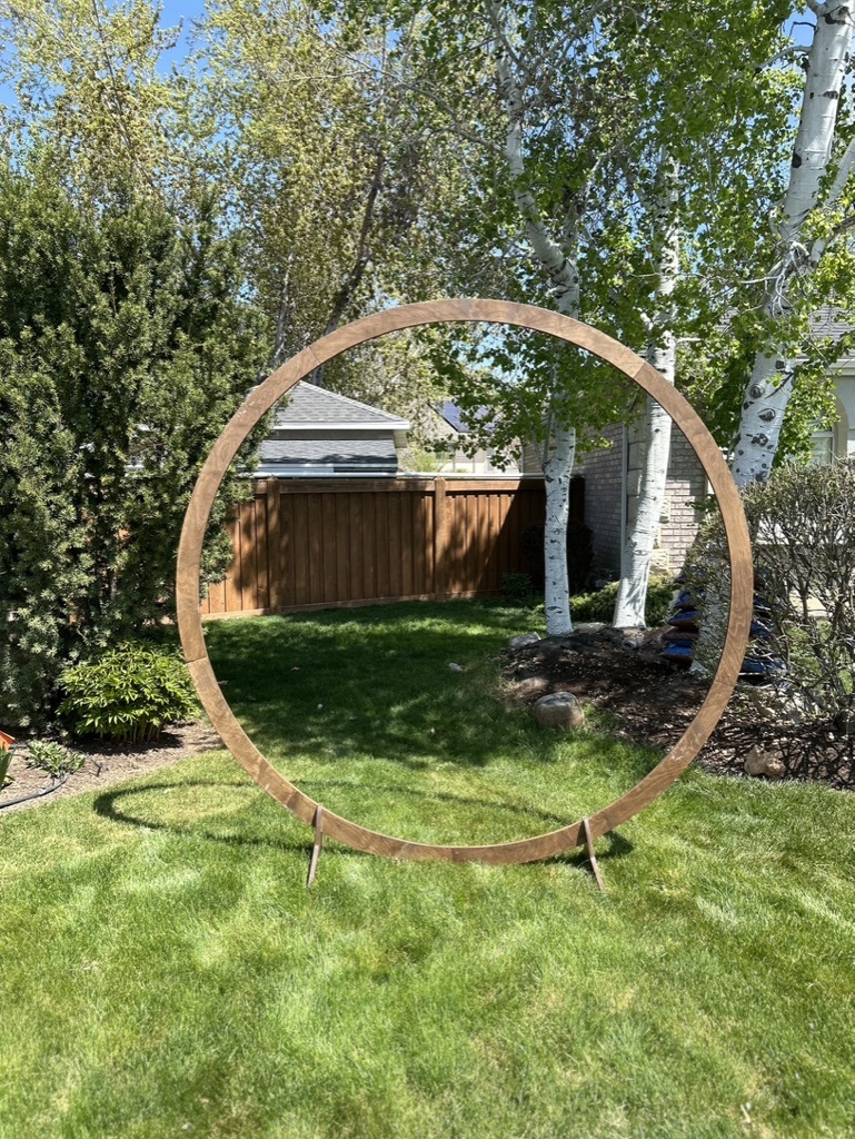 Wood Circle Arch | Firefly Event Rentals Table and Chairs