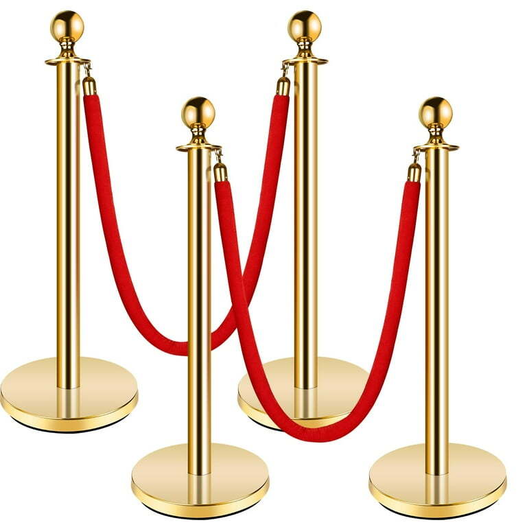 Stanchions with Red Rope (2) | Party Rentals by Us