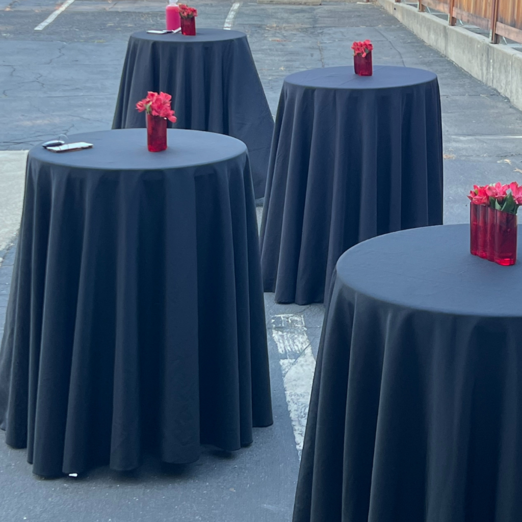 Black Bistro Linen | Marry Me Rentals- Love in Every Detail