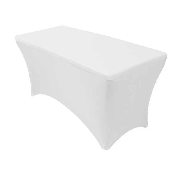 White Stretch Rectangular Table Cloth | Elegance Events & Décor