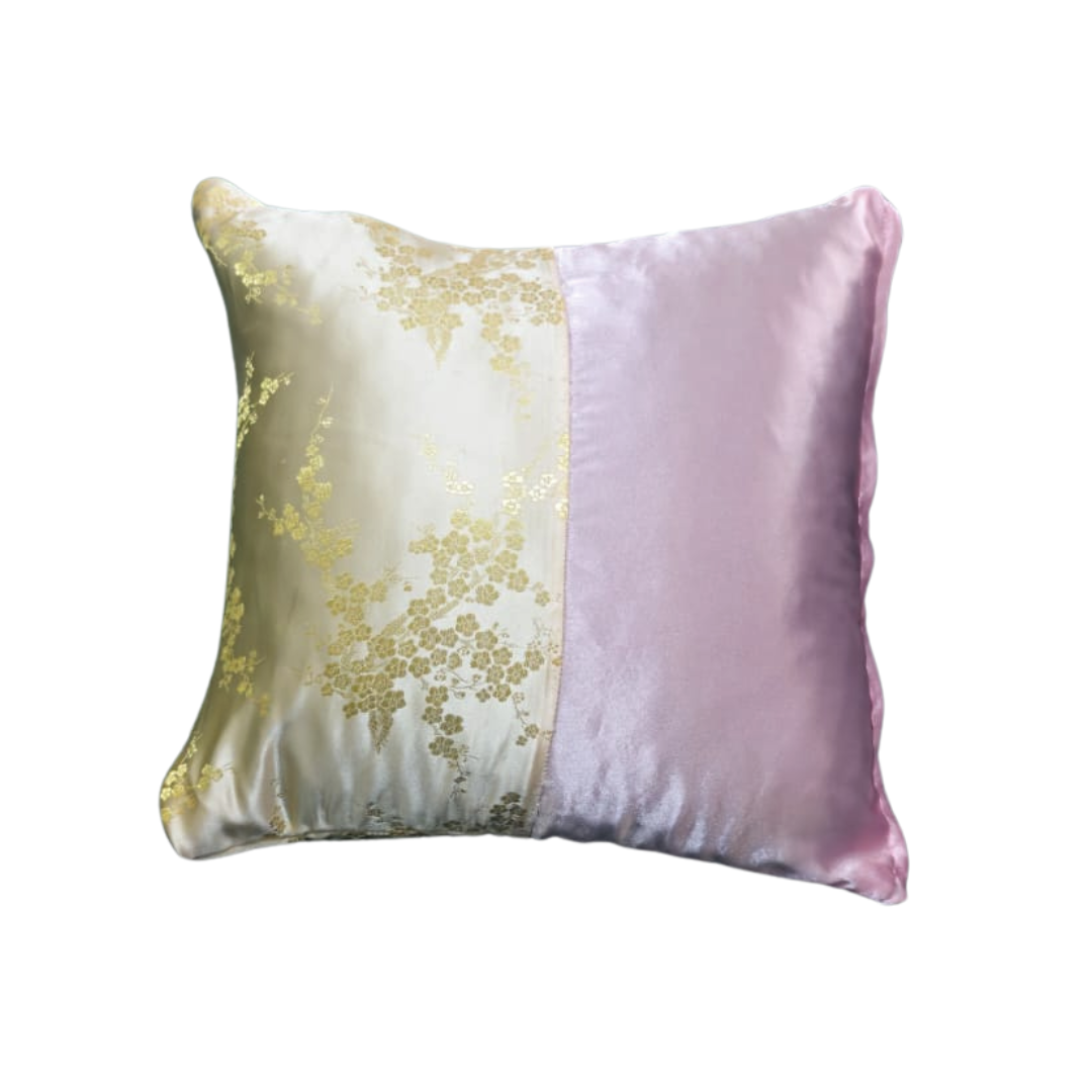 Pink and Gold Satin Scatter Cushion | Elegance Events & Décor