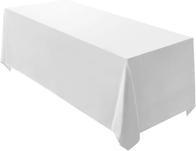 White Rectangle Table Cloth for 6ft Table | Gold Country Occasions