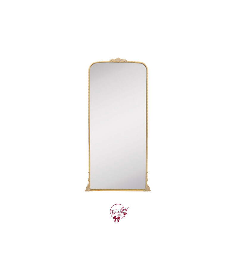 Gold Frame Floor Mirror (6ft Tall) | Tie a Bow Rentals
