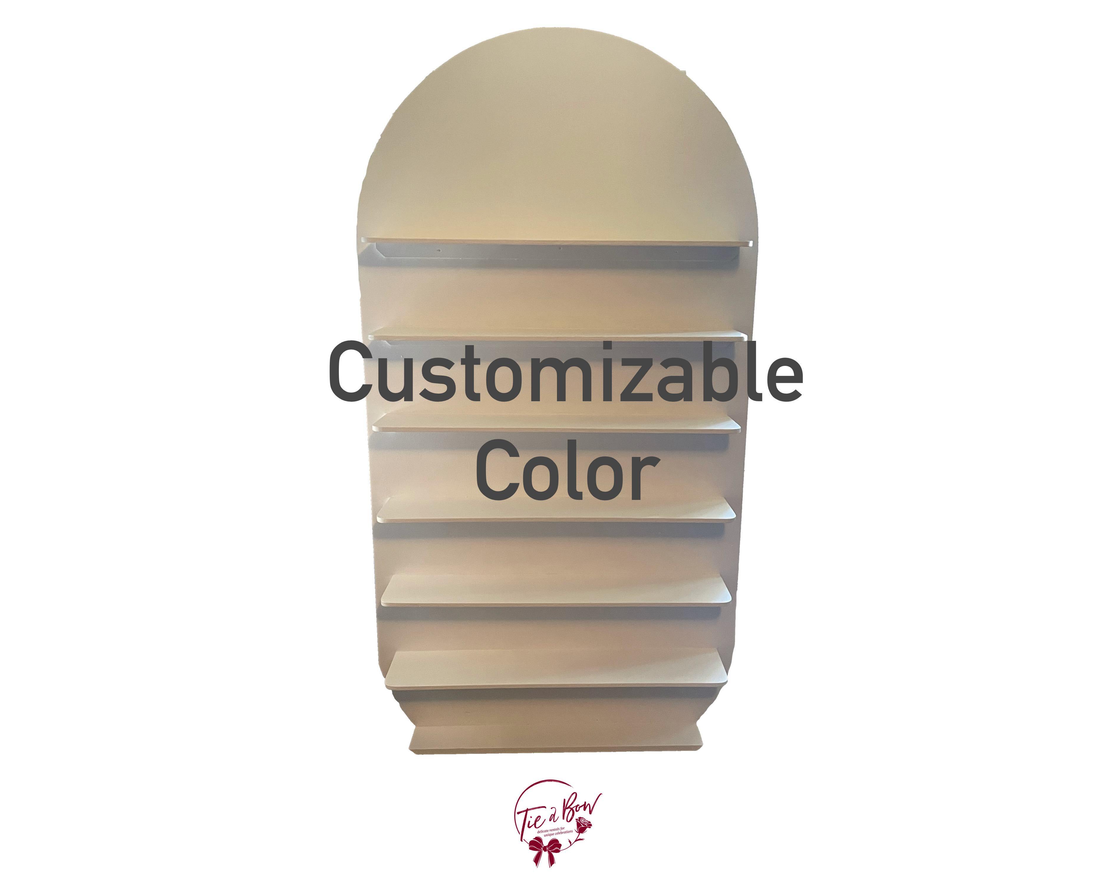 Customizable Arch Shelves Backdrop (75in Tall) | Tie a Bow Rentals