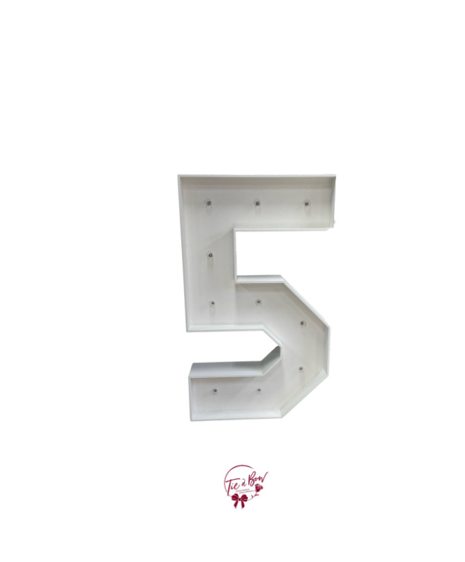 Marquee Number 5 - 5ft Tall | Tie a Bow Rentals