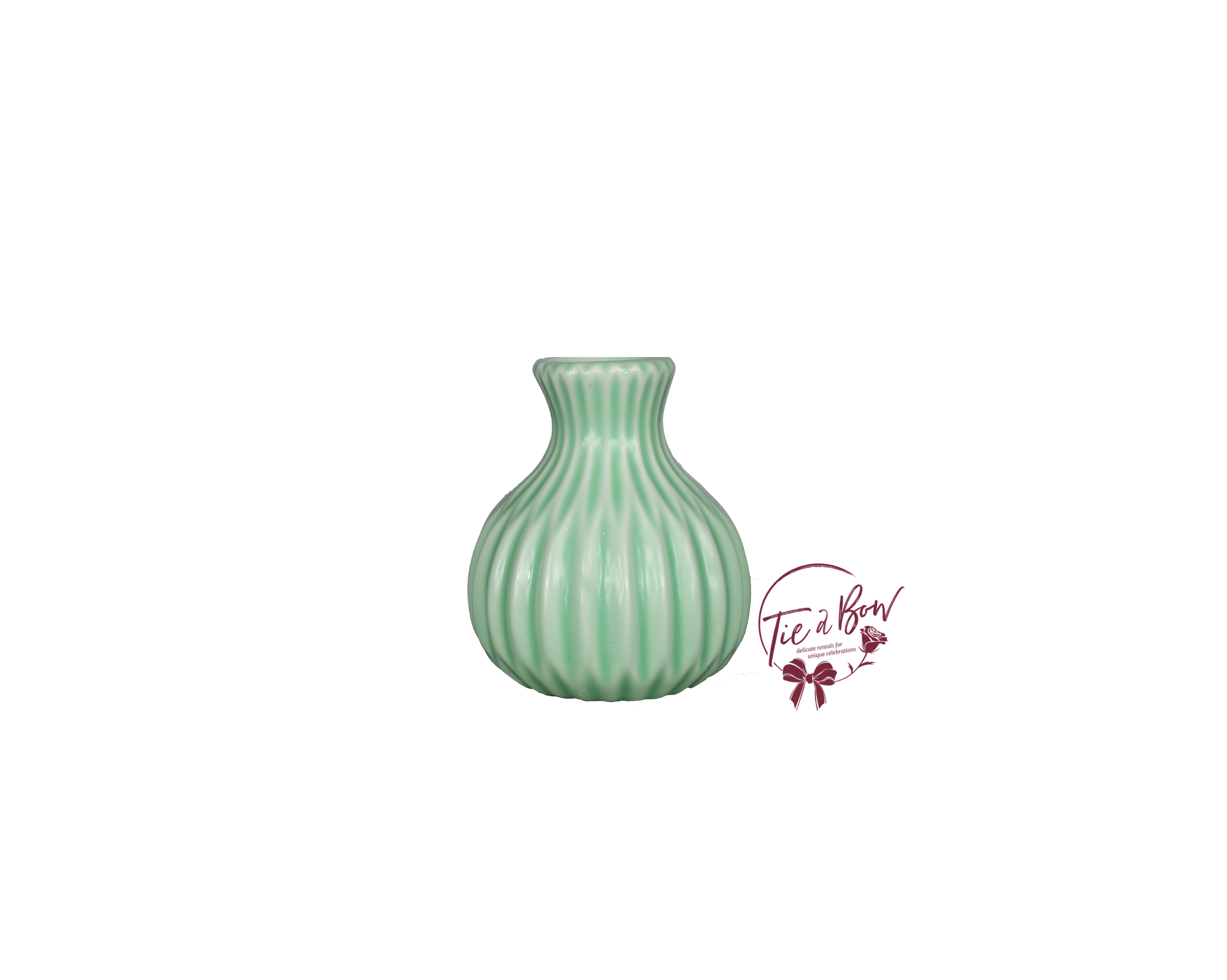 Mint Green Wavy Bud Vase | Tie a Bow Rentals