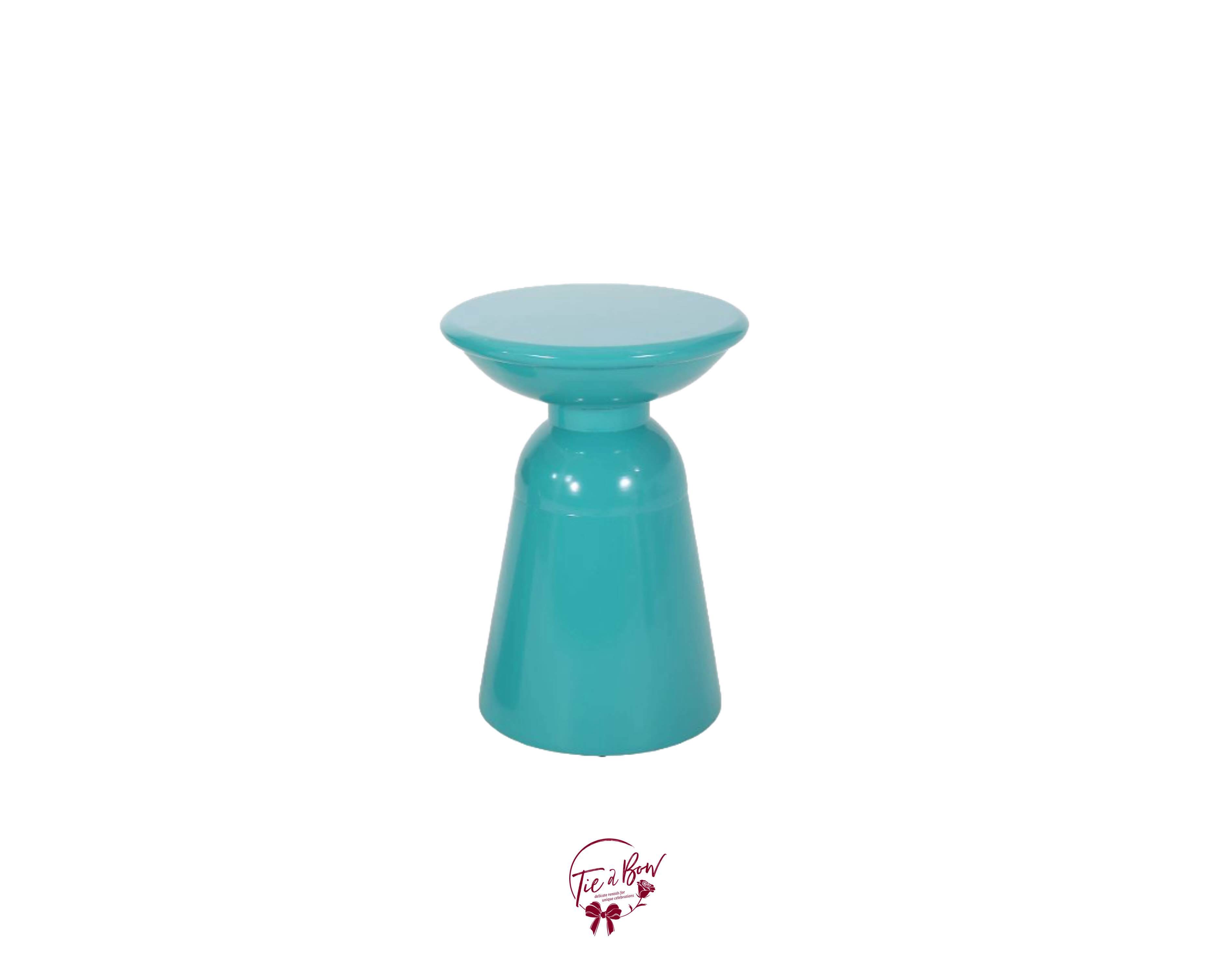 Modern Metal Teal Accent Table (Medium) | Tie a Bow Rentals