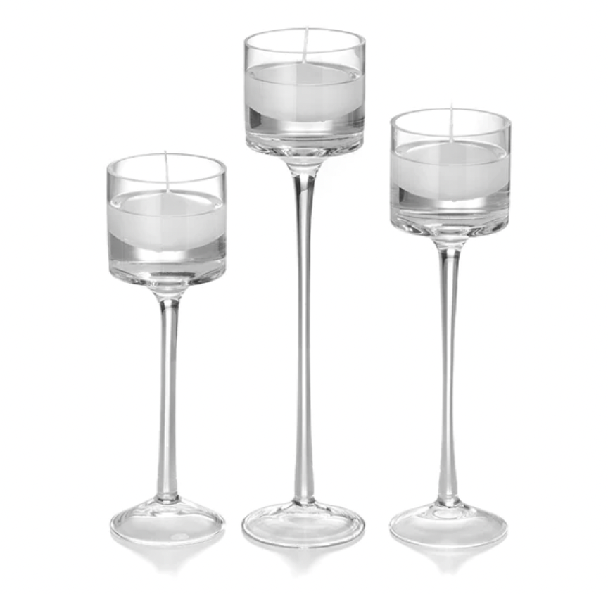 Monet Glass Candle Holders Set | Tampa Decor Rentals
