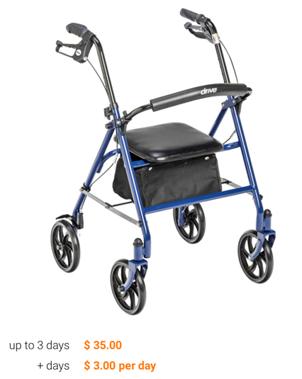 Rollator Walker Rental | Scooter | Stroller | CarSeat | Wheelchair ...