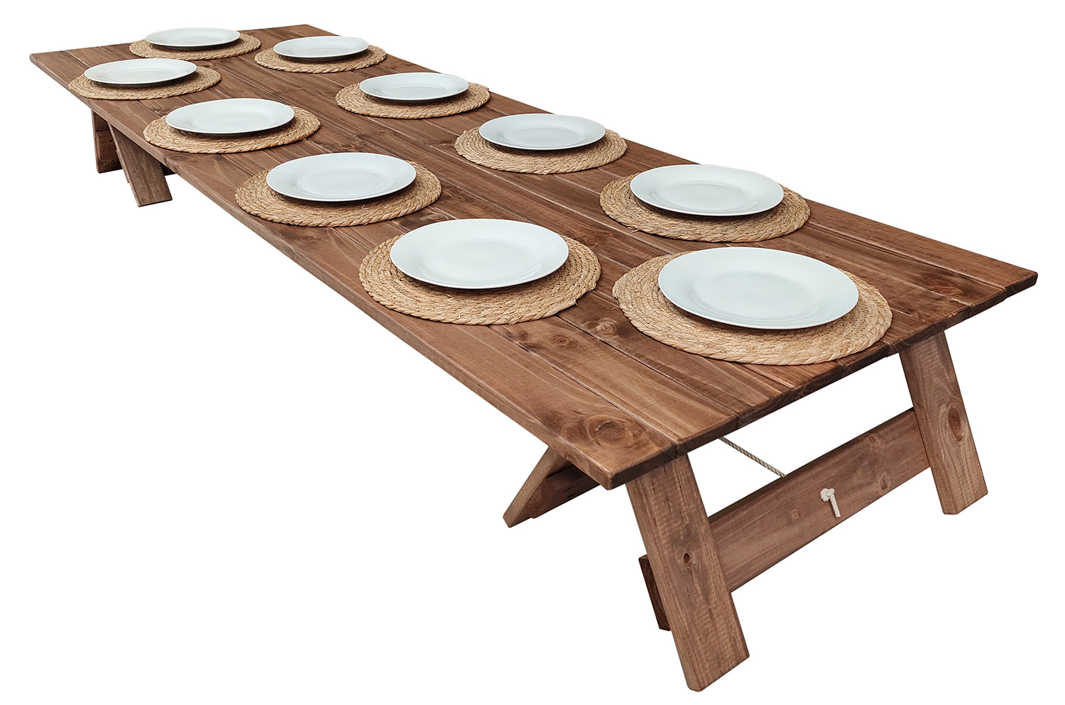 Low Timber Trestle Tables | A Plus Events and Hire