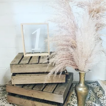 Table Number - Glass with Wooden Frame | Little Miss Vintage