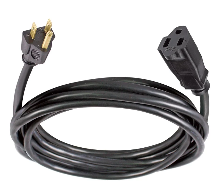 Black 15FT 16AWG 3 Prong Outdoor/Indoor Single Outlet Extension Cord ...