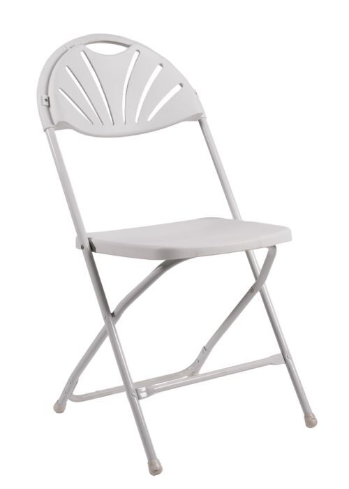 White Fan Back Folding Chair | Express Rental Service