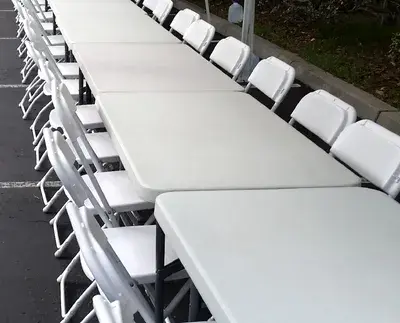(Four tables, 24 chairs) You-Pick-Up Party | Table Tent and Chair ...
