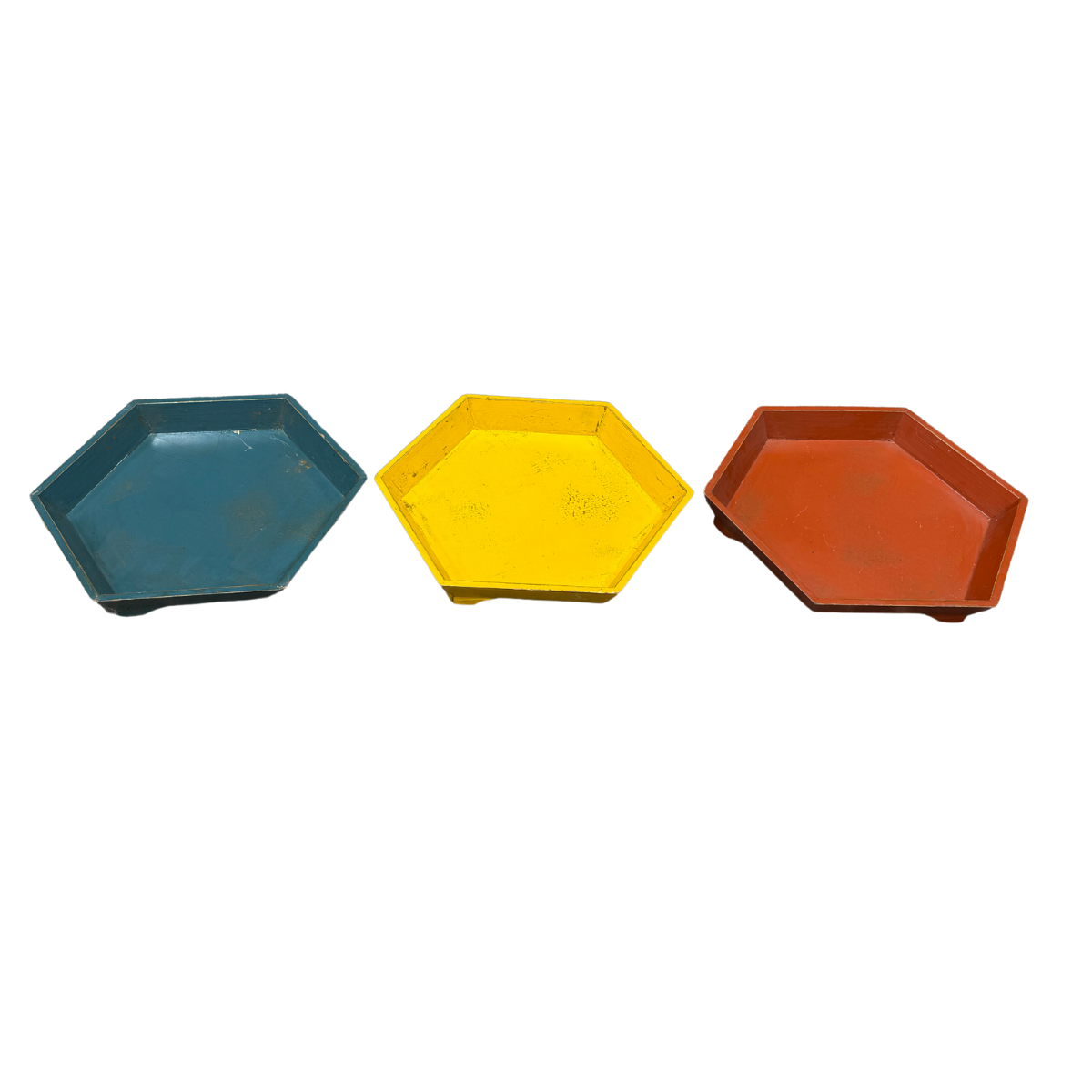 Colored Wood Hex Tray | Set Party Rentals Kosher Table Decor ...