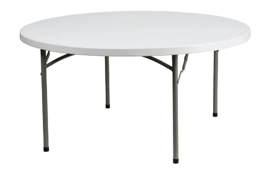 60' Round Table & Chair Rentals I Seats 6 guests per table | Party ...