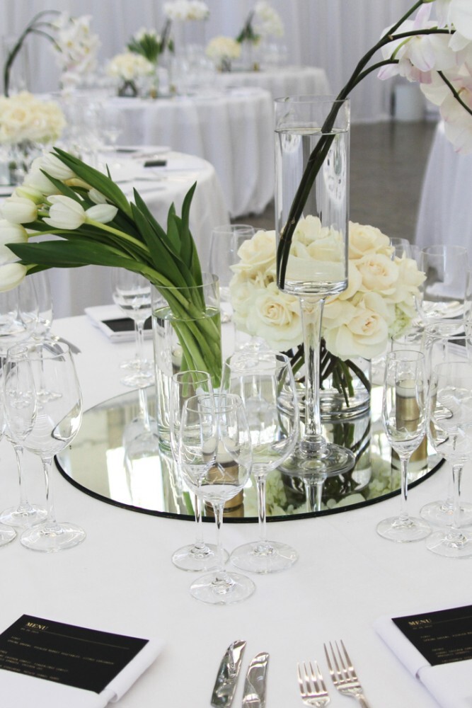 12inch Round Mirror Centerpiece | Beautiful Morning Event Rentals
