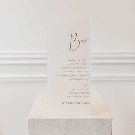 Standing Menu - A3 | The Event Artists