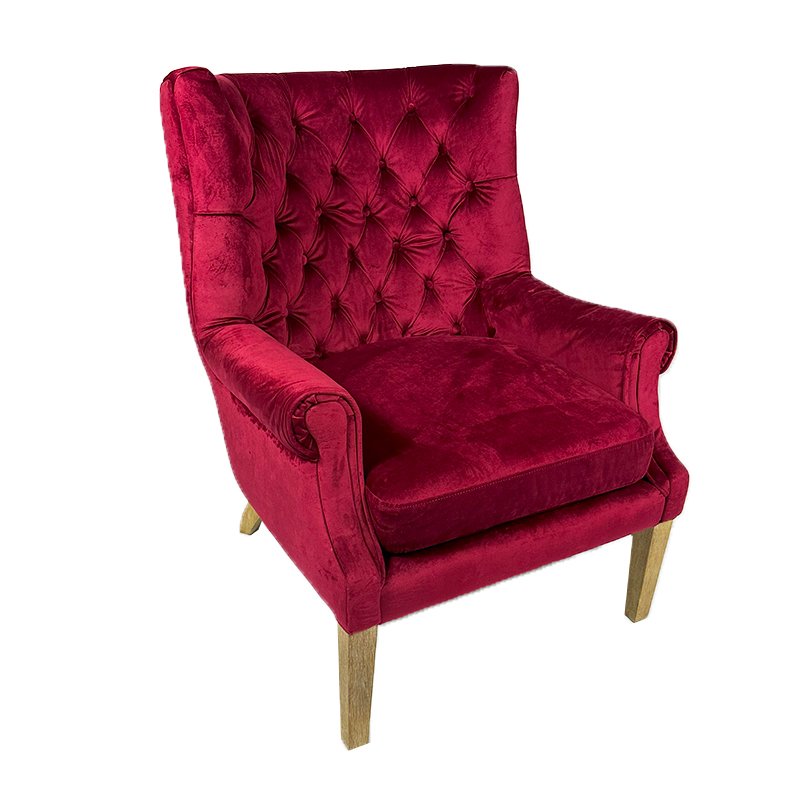 Sunrise Rentals | Rent Red Tufted Wingback Velvet Chairs | Sunrise Rentals | Wedding & Event ...