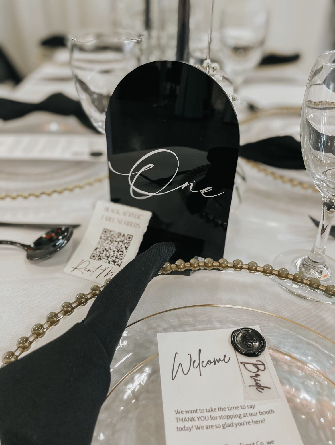 Black Acrylic Table Numbers | A Moment In Time Event Rental