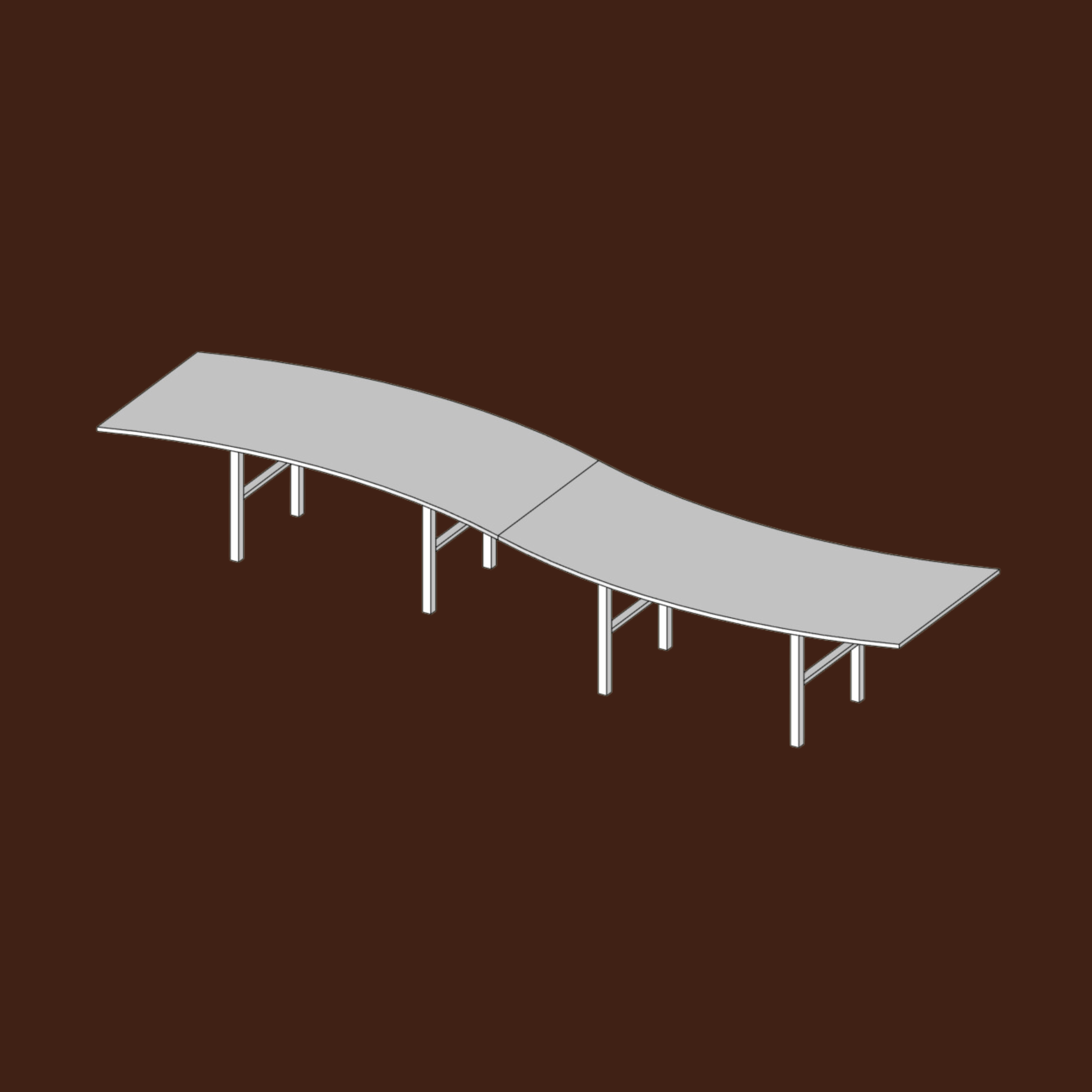 Serpentine or Wave Tables for Hire | Elegant Event Feature | Friday ...