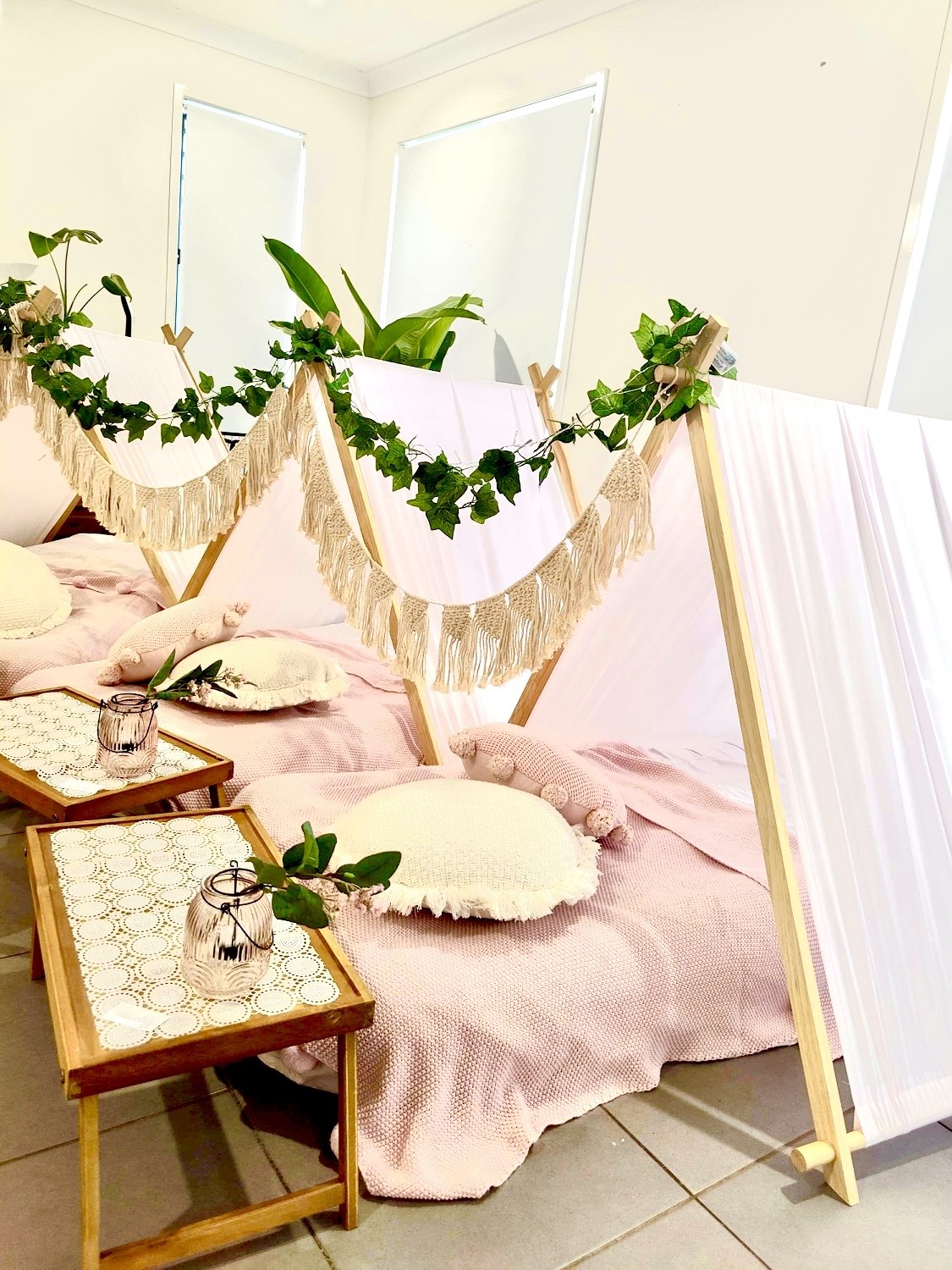 Boho Pink Teepee Party Brisbane | Girls Sleepover Hire | Event Hire ...
