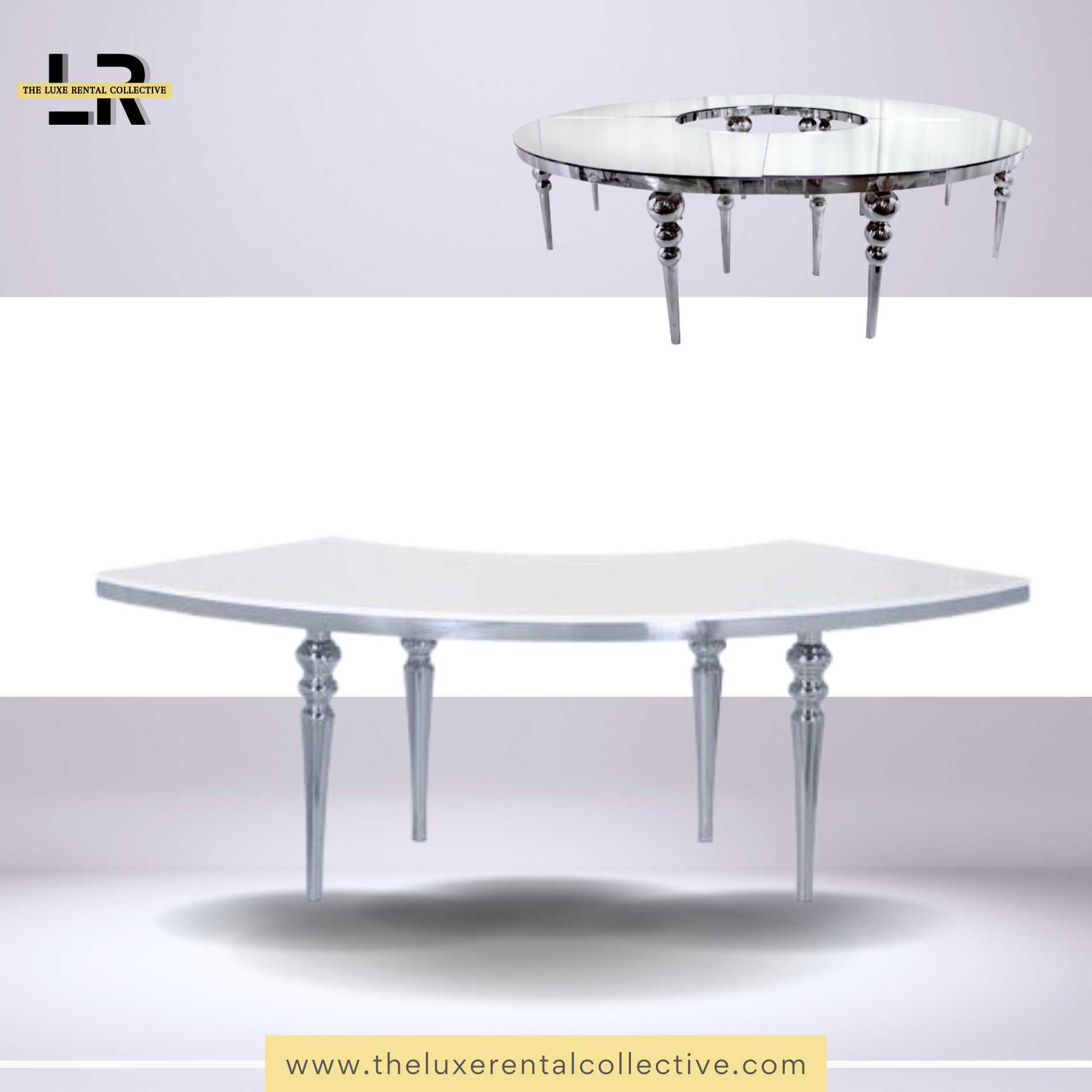 Silver Serpentine Table (R) | The Luxe Rental Collective