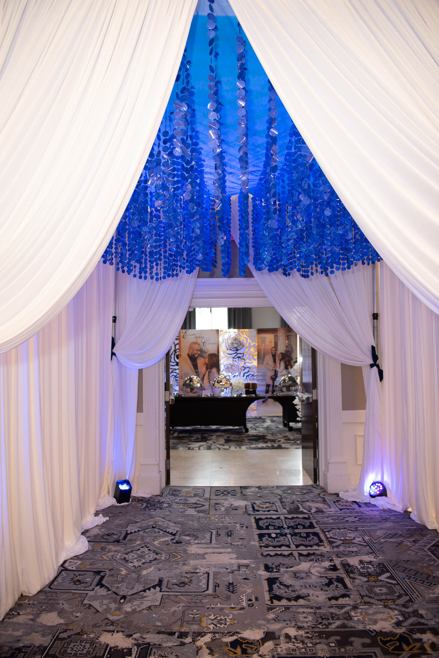 Royal Blue Shimmer Ceiling 10x10 (SH) | The Luxe Rental Collective