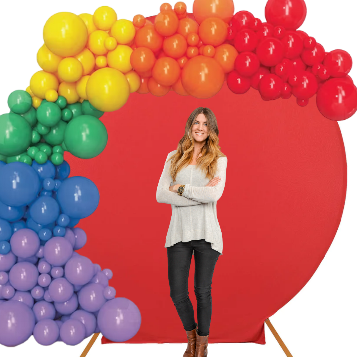 Party Rental Balloon Arch Styling with Round Arch Backdrop - 3Day ...