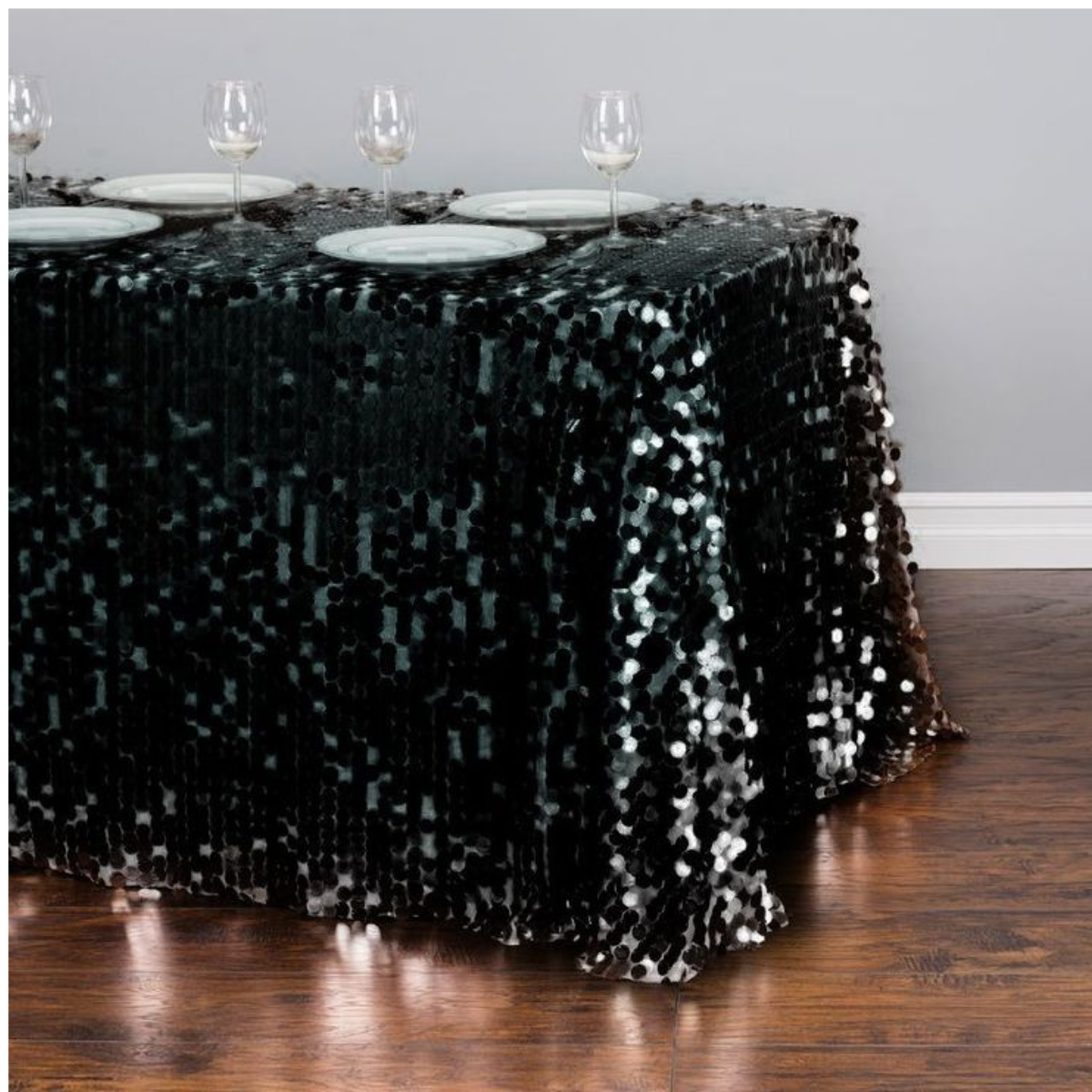 Large Black Sequin Guest Of Honor Celebrant Table cover 90'x156 ...