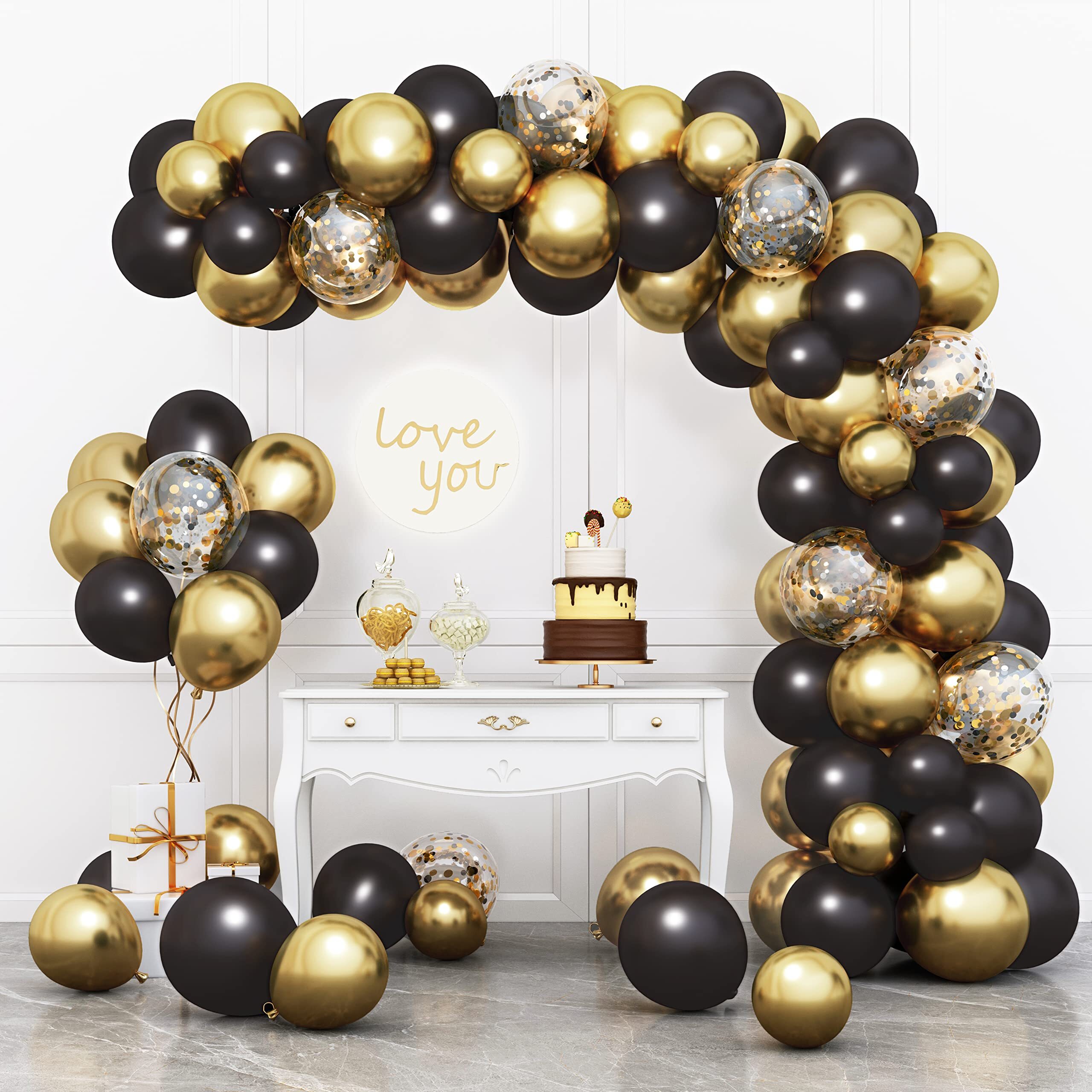 Grab and Go Balloon Garland Only - 12ft Gold Metallic Balloon Arch ...