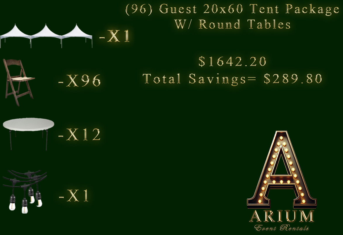 96 Guest 20x60 Tent Package W/ Round Tables | Party Rentals: Renting ...