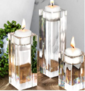 Crystal Rectangular Candle Holders | #1 DFW Luxury Wedding and Event ...
