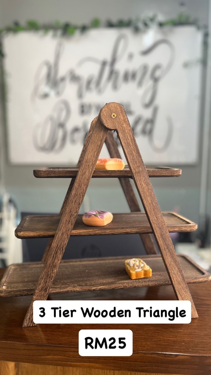 3 Tier Wooden Triangle | HOUSEOFSIX PLT 202204002402 (LLP0032689-LGN)
