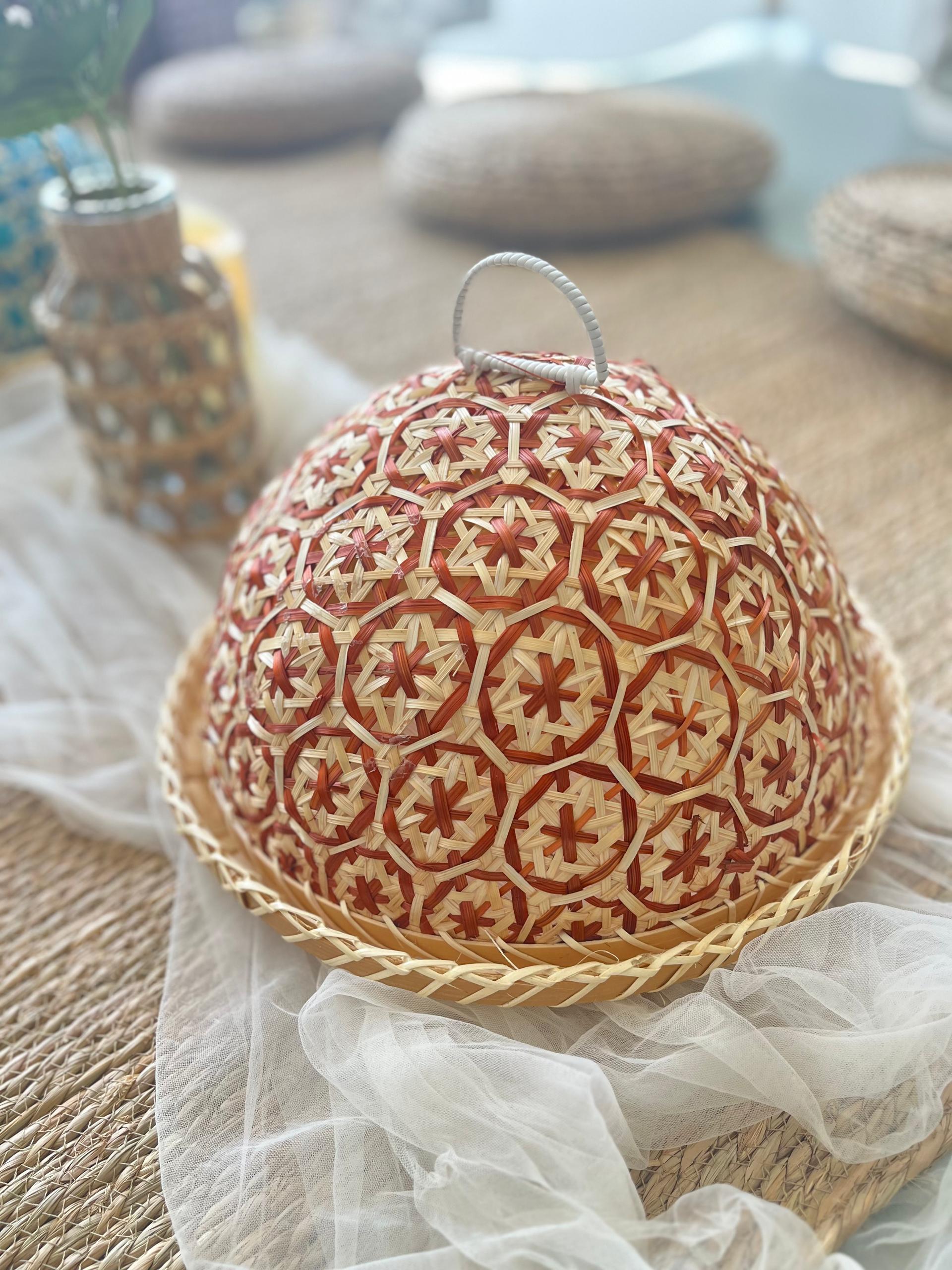 Colourful Rattan Food Cover | HOUSEOFSIX PLT 202204002402 (LLP0032689-LGN)