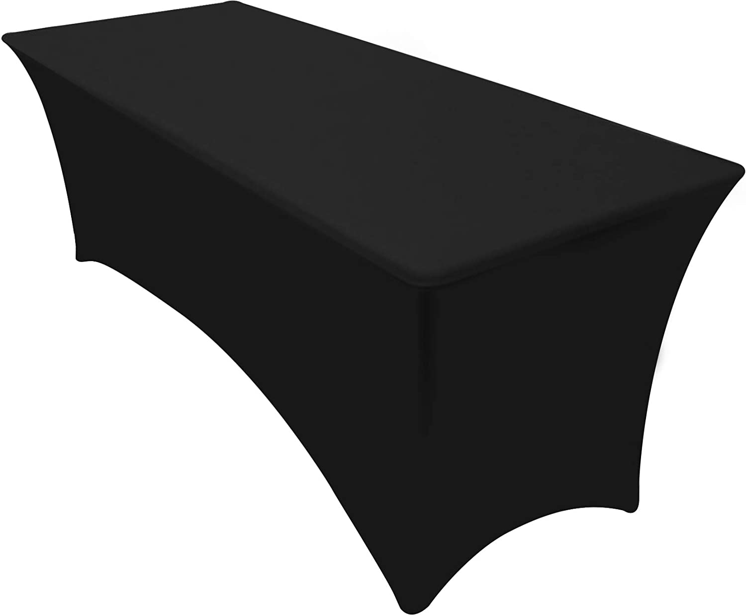 8ft Black Stretch Table Linen Rental | Sleek & Stylish Event Décor ...