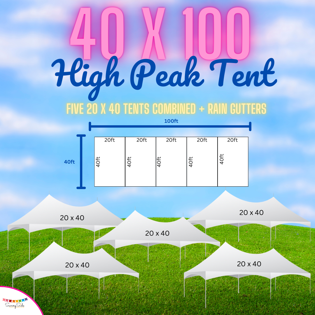 40' x 100' High Peak Tent Rental - Spacious & Elegant Tent for Large ...