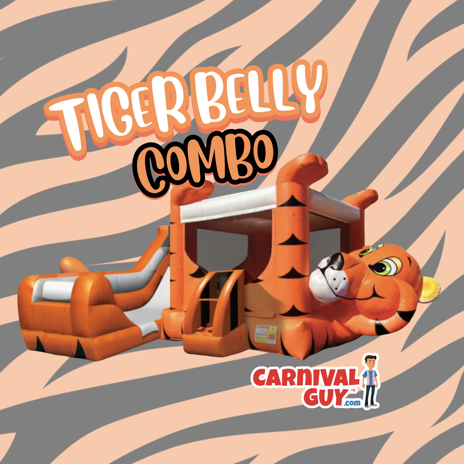 Tiger Belly Bounce House Combo | Carnival Guy Party Rentals | Magical ...