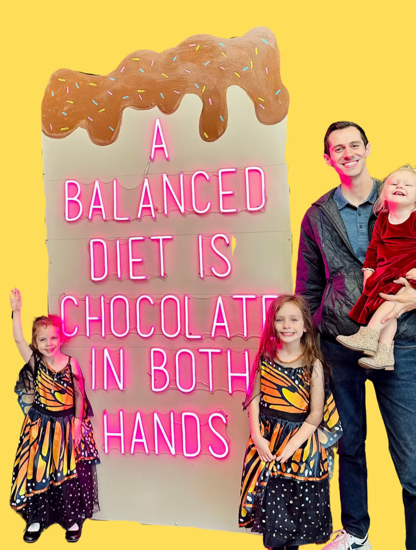 Sweet Neon Sign - 'A Balanced Diet is Chocolate in Both Hands ...