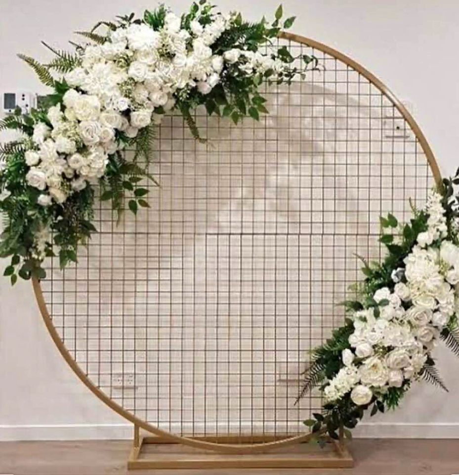 Round Mesh Backdrop 2m - Golden | Kalam Party Hire