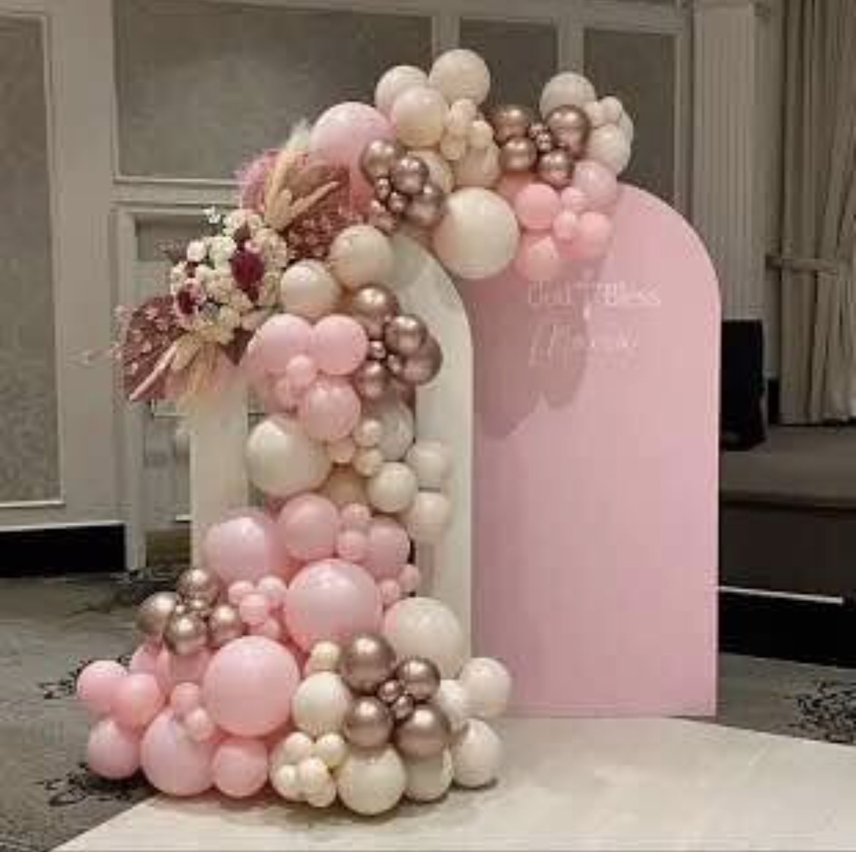 Plain Hollow White and Light Pink Arch Package (Delivery Item ...