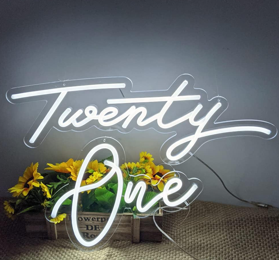 Twenty One Neon Sign | Elegant Party Hire Perth | Backdrop, Marquee ...