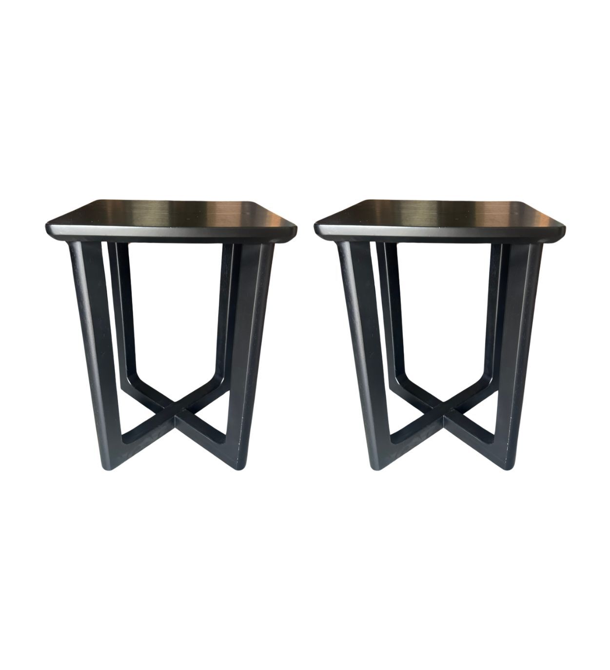 Set of 2 Black Side Tables | Design Eye Rentals - Austin