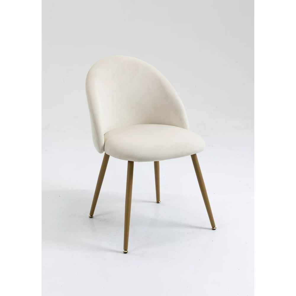 (SINGLE) Cream Velvet Dining or Desk Chair | Design Eye Rentals - Austin
