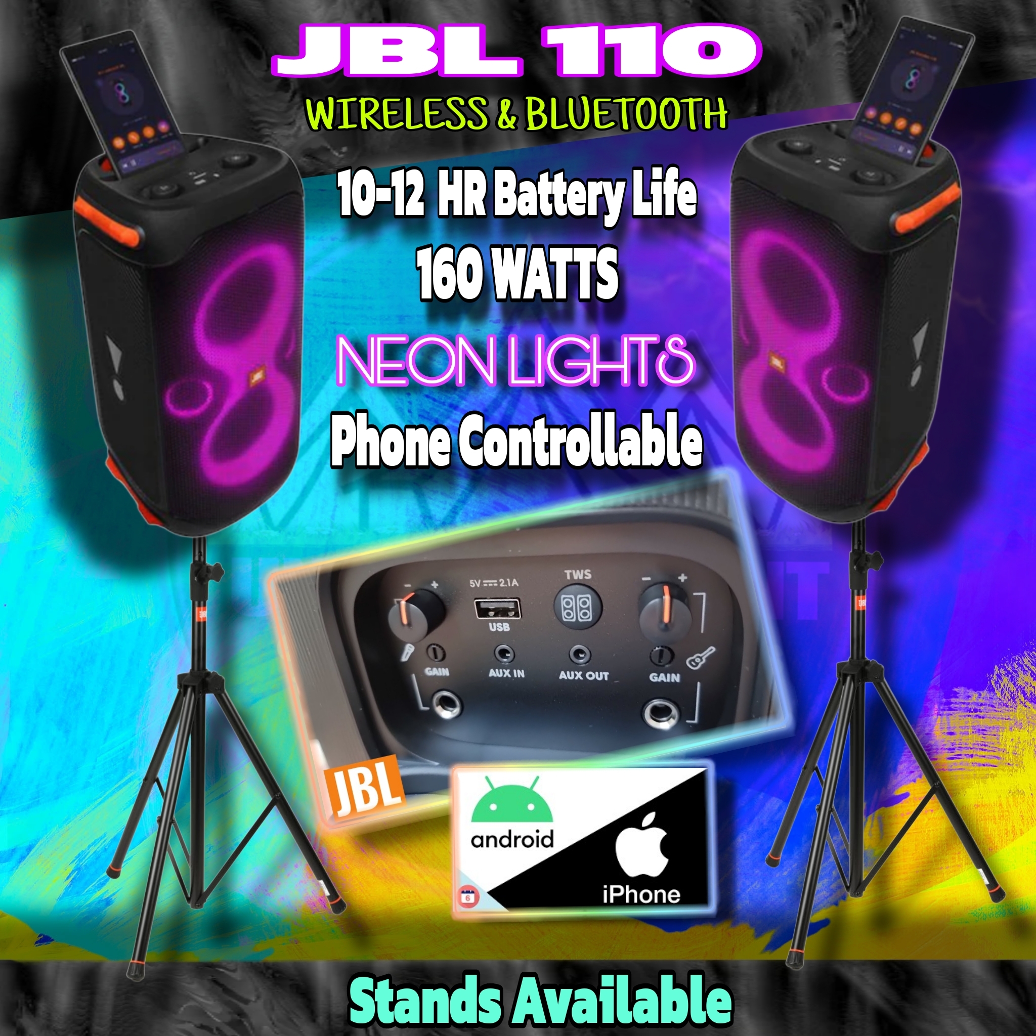 JBL 110 PARTYBOX (WIRELESS & BLUETHOOTH) | under the tent party rentals