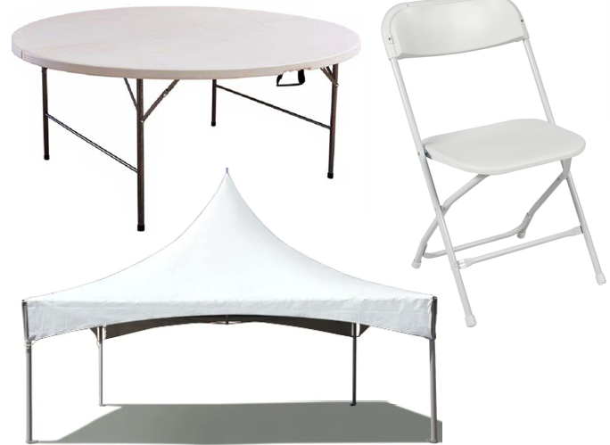 Tent Table Chair Package (20x20 Tent w/Round Tables) | DKG Rentals ...