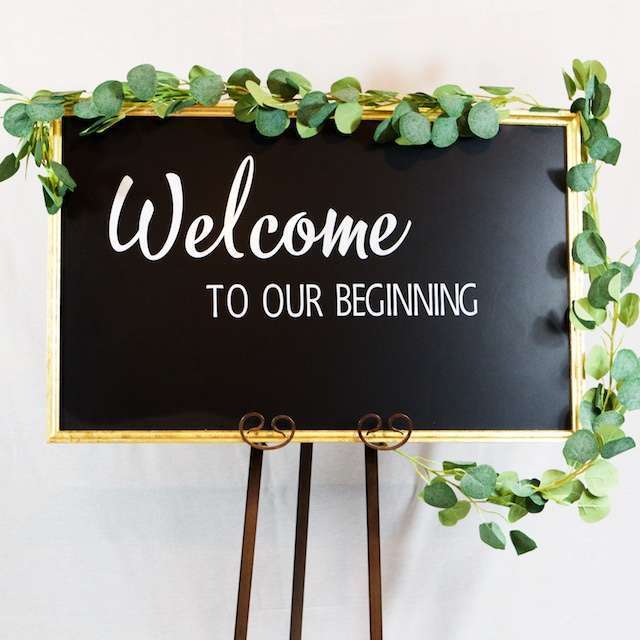 Large 'Welcome' Gold Frame Sign | BOXWOOD EVENTS LTD.