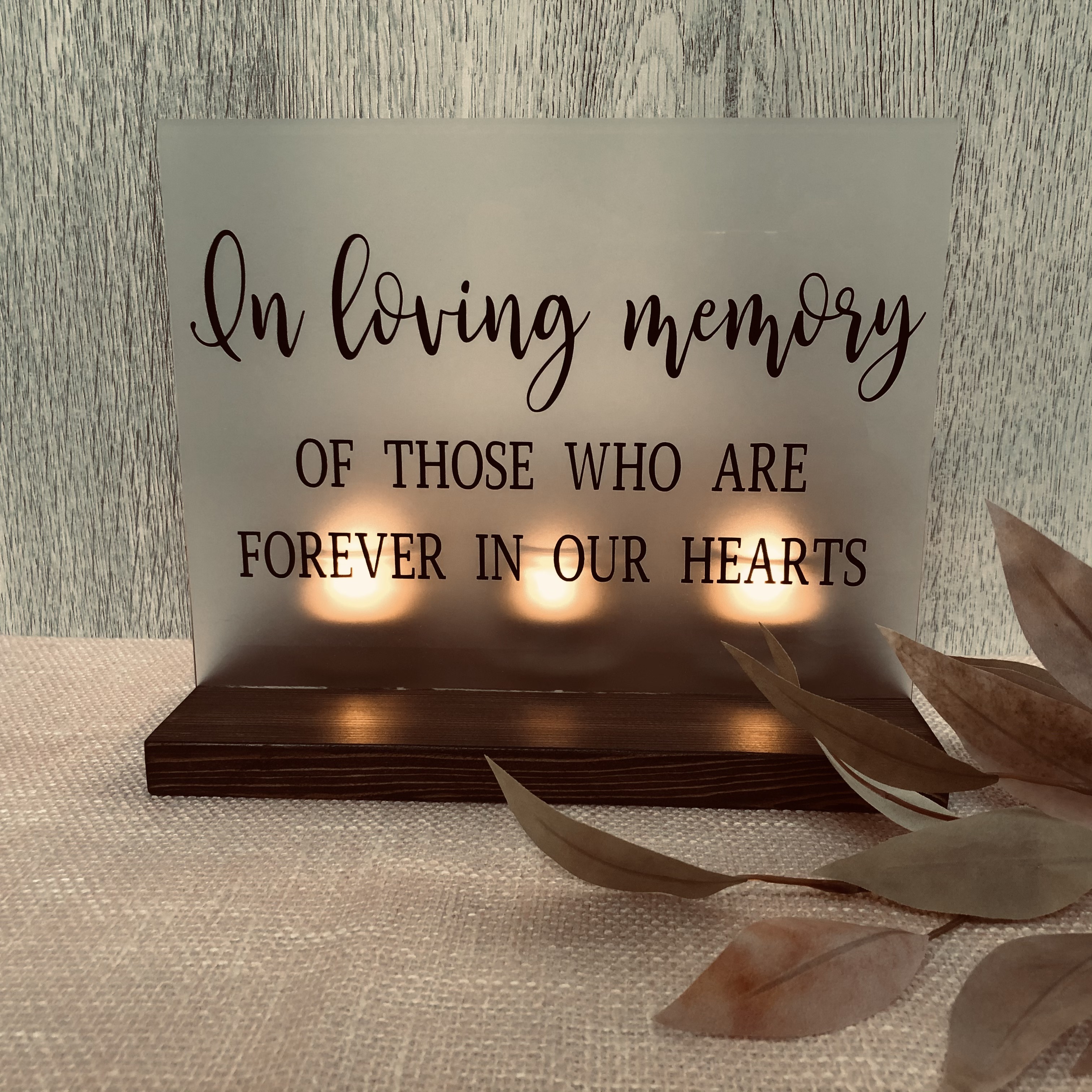In Loving Memory Candle Sign | BOXWOOD EVENTS LTD.