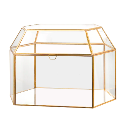Card Box - Gold Geometric Glass | BOXWOOD EVENTS LTD.