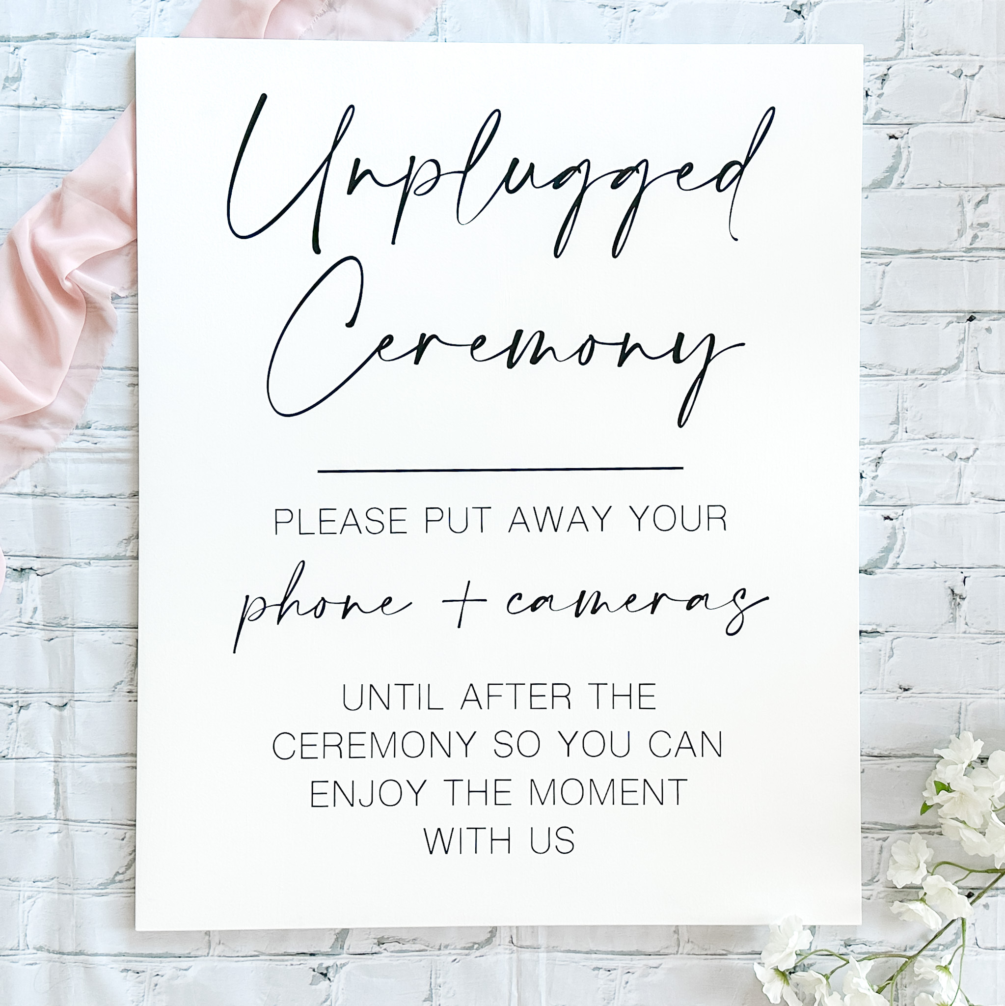 Large Unplugged Sign (Kyoto) - White | BOXWOOD EVENTS LTD.